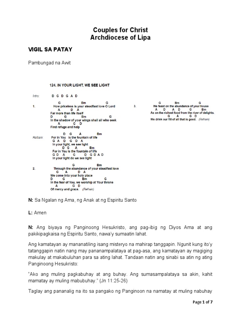 CFC Prayer Service Guide | PDF