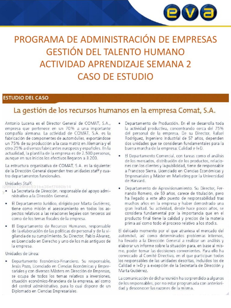 Caso Estudio Empresa Comat S.A PDF | PDF