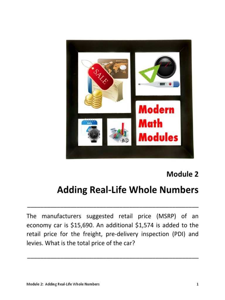 Module 2-Adding Real-Life Numbers | PDF | Lunch | Business