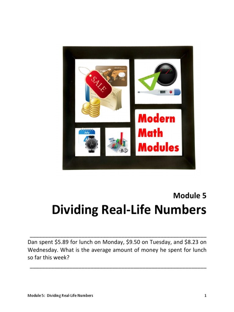 Module 5-Dividing Real-Life Numbers | PDF | Division (Mathematics ...