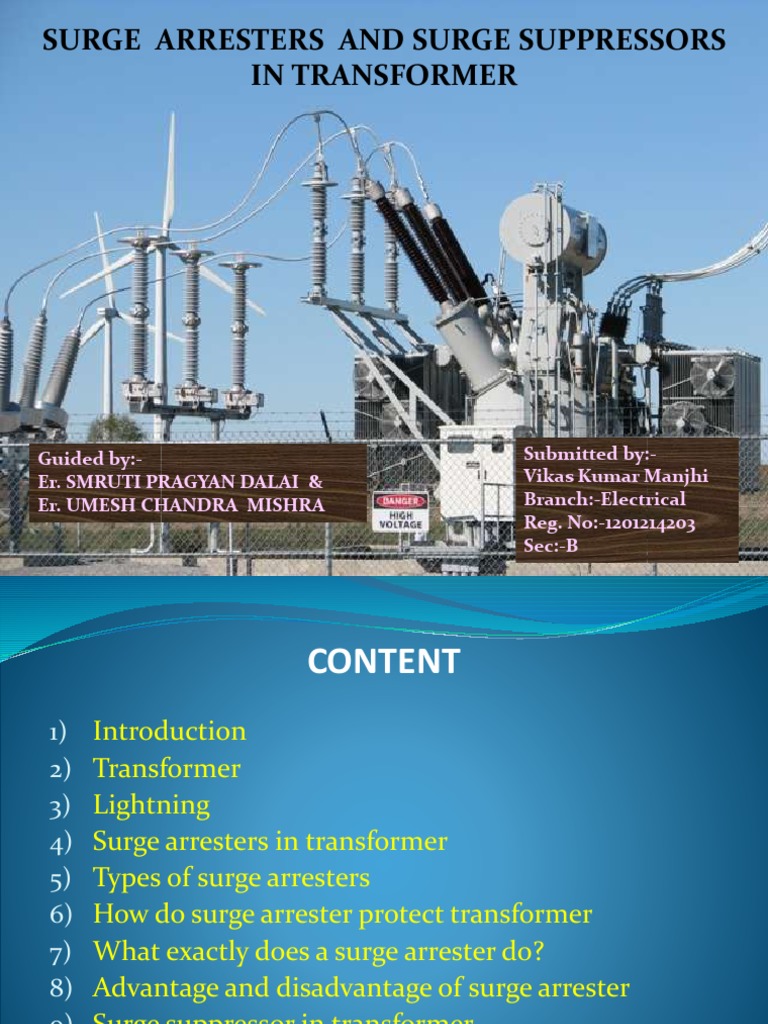 Surge Arresters and Surge Suppressors in Transformer | PDF ...