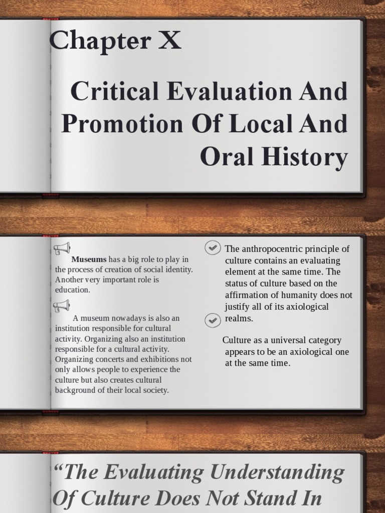 Critical Evaluation and Promotion of Local and Oral History | PDF ...