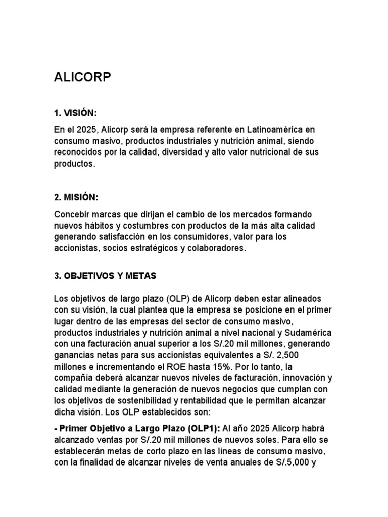 ALICORP | PDF | Calidad (comercial) | Deuda