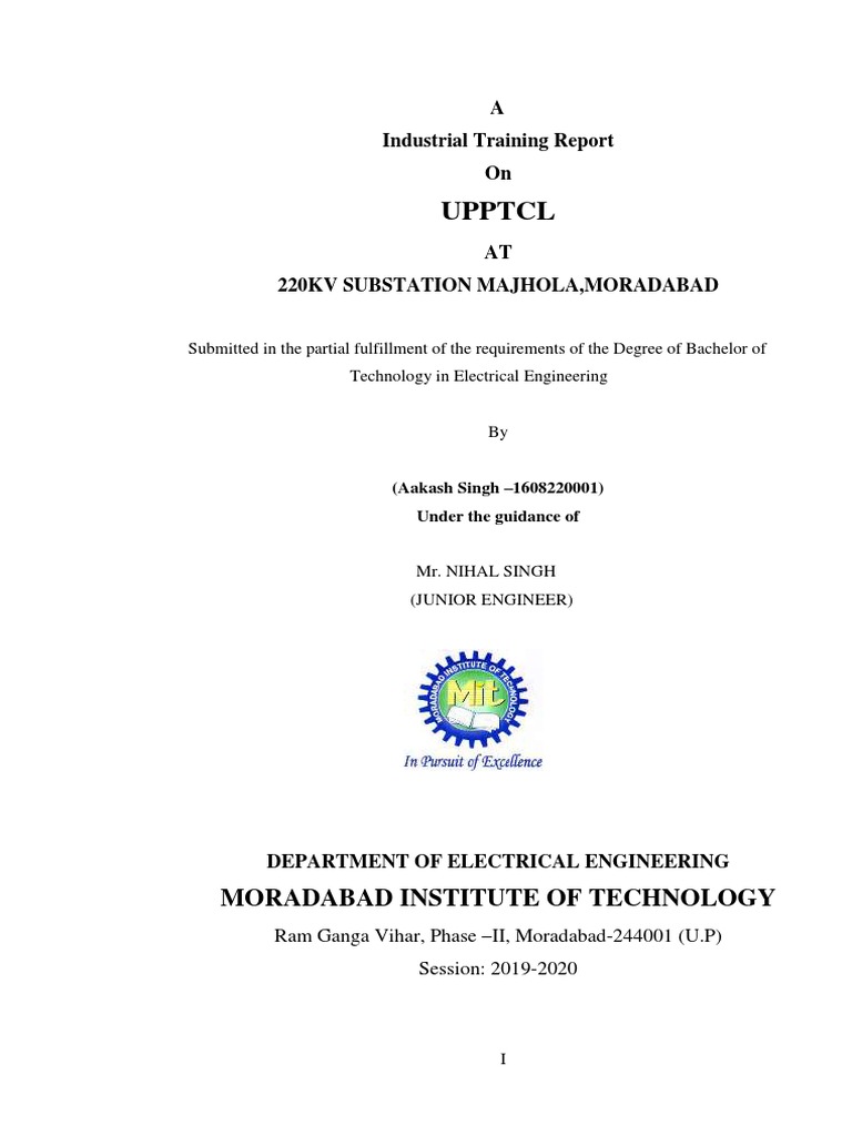 Upptcl Training Ee | Download Free PDF | Electrical Substation ...