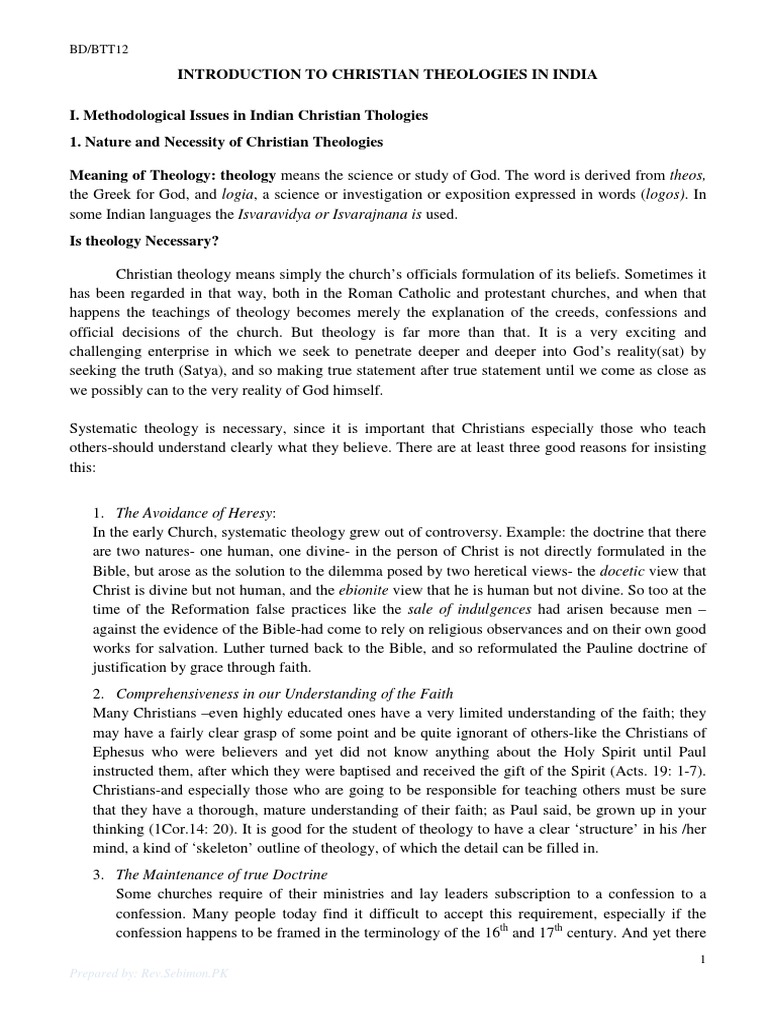 Introduction To Christian Theologies in PDF | PDF | Christian Church ...