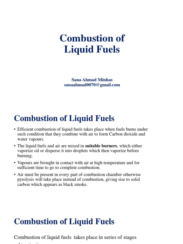 Bustion of Liquid Fuels | PDF | Combustion | Liquids