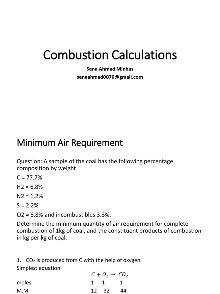 Bustion Calculations Complete File | Download Free PDF | Combustion ...