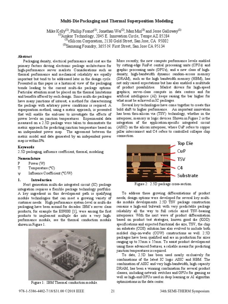 Multi-Die Packaging and Thermal Superposition Modeling: Top Die Cup TSV ...