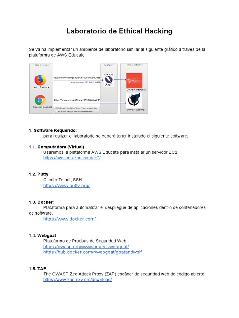 Lab Ethical Hacking AWS Zap WebGoat 01 | PDF