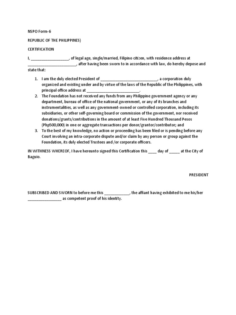 NSPO Form | Download Free PDF | Virtue | Social Institutions