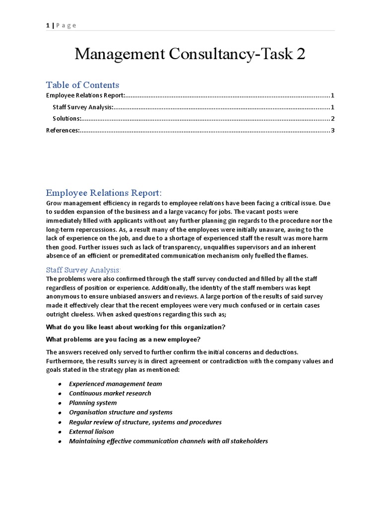 Employee Relation Report | PDF | Goal | Employment
