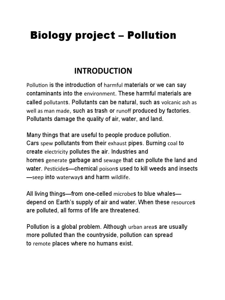 Biology Project | PDF | Water Pollution | Pollution