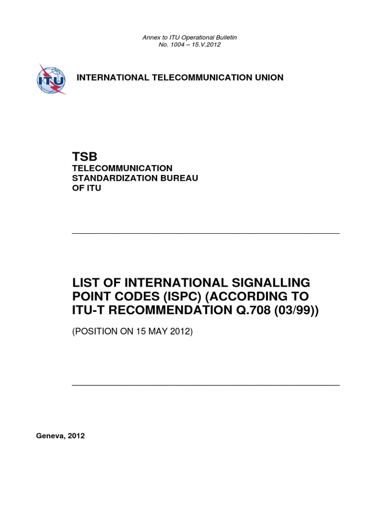 T SP Q.708B 2012 PDF e PDF | PDF | Itu T | Networks