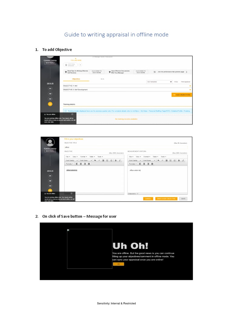 Guide To Writing Appraisal in Offline Mode | PDF | Career & Growth ...
