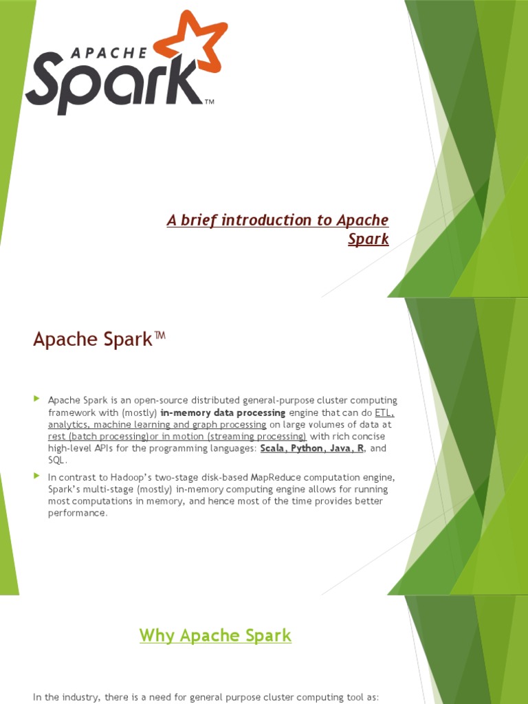 A Brief Introduction To Apache Spark | PDF | Apache Spark | Apache Hadoop A Brief Introduction To Apache Spark | PDF | Apache Spark | Apache Hadoop