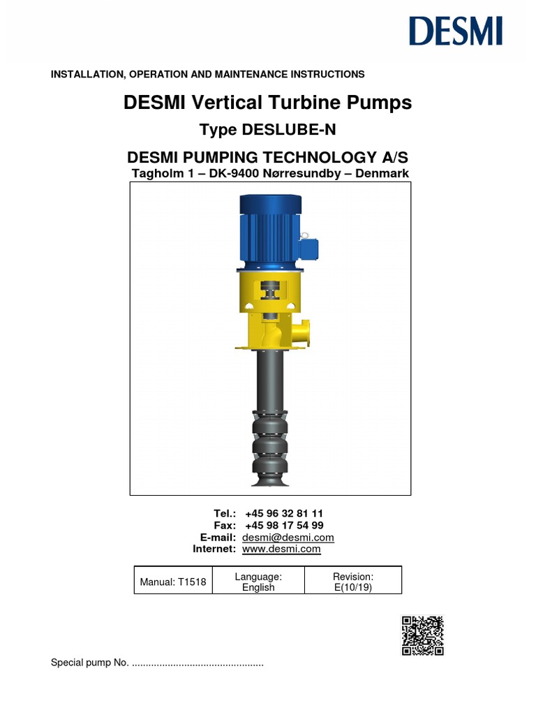 Vertical Turbine Pumps | PDF | Bearing (Mechanical) | Pump