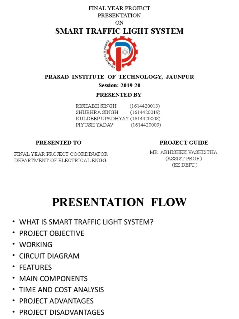 Smart Traffic Light System: Prasad Institute of Technology, Jaunpur ...
