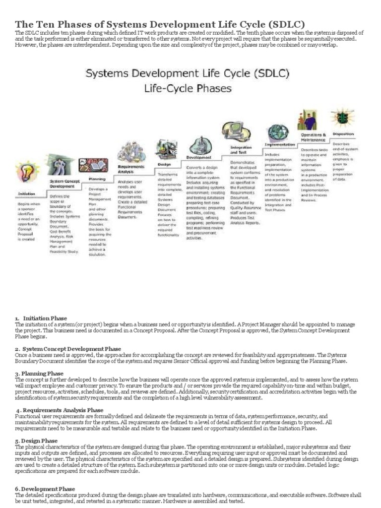 The Ten Phases of Systems Development Life Cycle | PDF | System ...