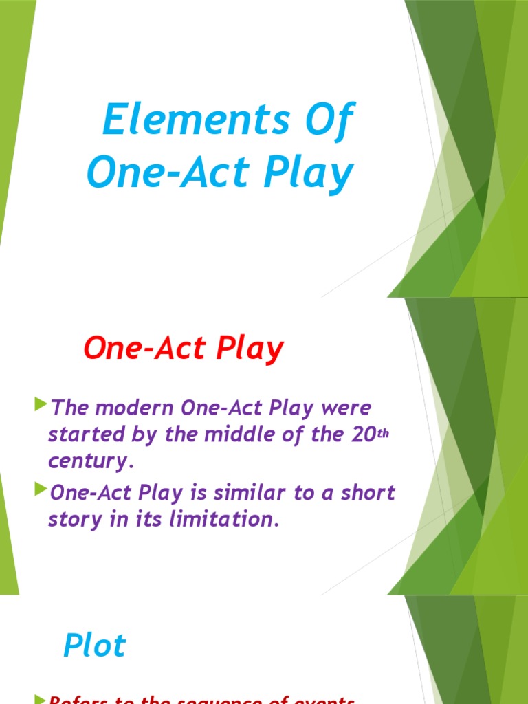 Key Elements of One-Act Plays | PDF