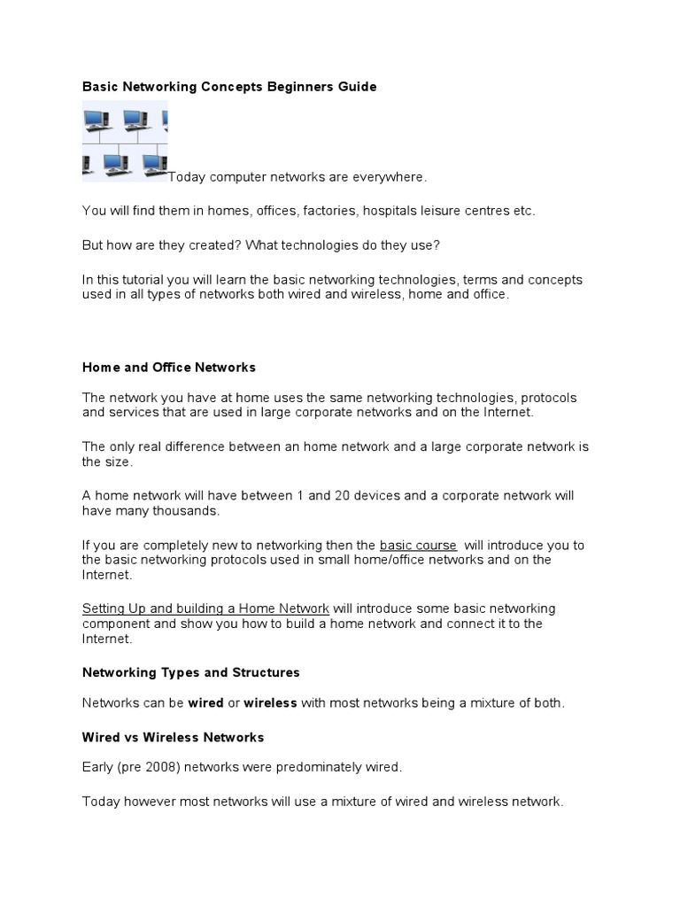 Basic Networking Concepts Beginners Guide | PDF | Ip Address | Network ...