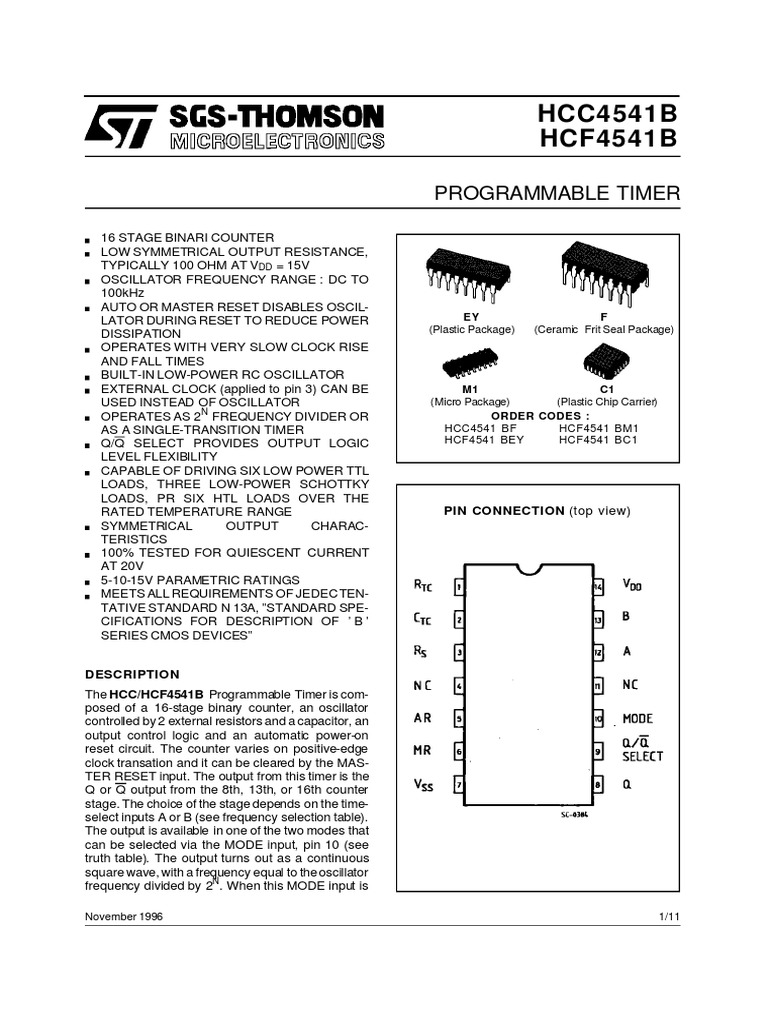 4541 - Programmable Timer | PDF | Electronic Design | Manufactured Goods
