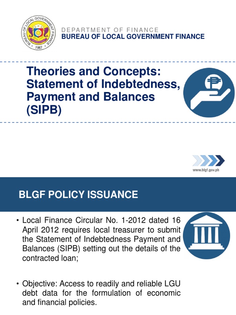 Theories and Concepts: Statement of Indebtedness, Payment and Balances ...