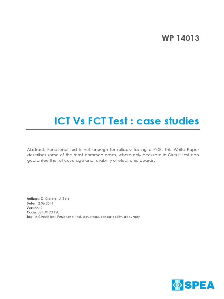 ICT vs FCT: Case Studies on Testing | PDF | Diode | Capacitor