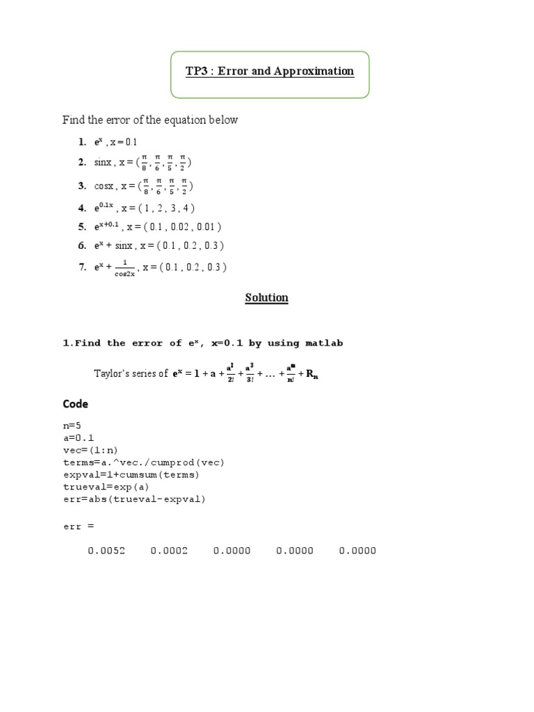 TP3 Matlab | PDF | Teaching Mathematics | Mathematical Analysis