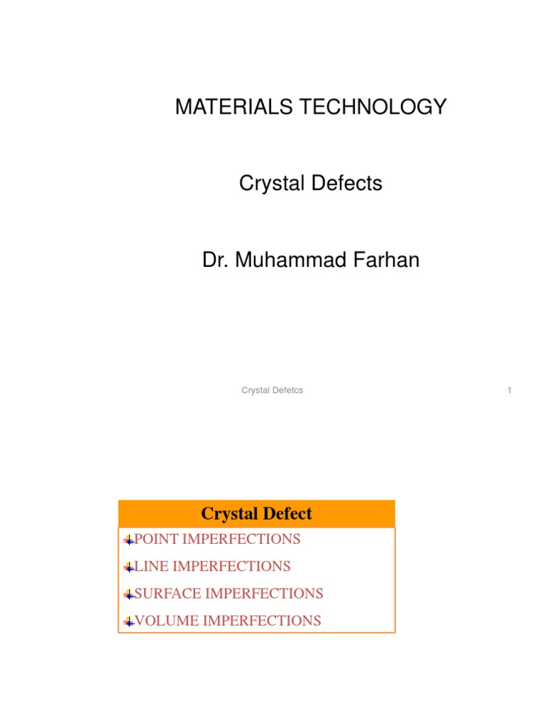Crystal Defects PDF | PDF | Dislocation | Crystallographic Defect