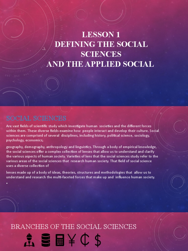 Lesson 1 Introduction of Social Sciences and Applied Social Sciences ...