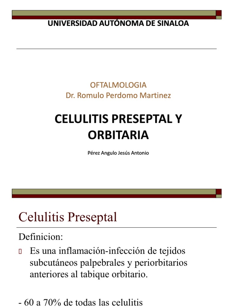 Celulitis Preseptal y Orbitaria | PDF | Medicina | Medicina CLINICA