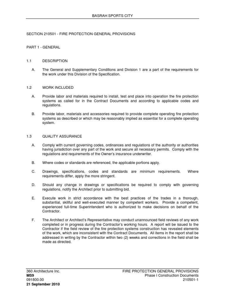 Hint210501 Fire Protection General Provisions | PDF | Building ...