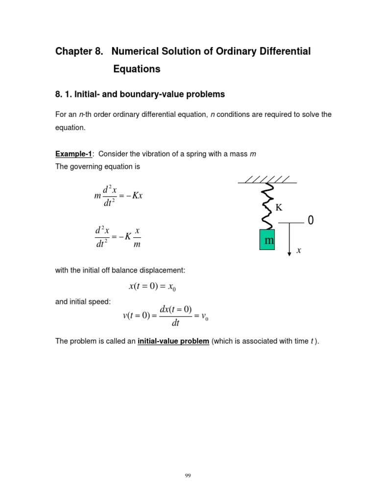 Chapter 8. Numerical Solution of Ordinary Differential Equations | PDF ...