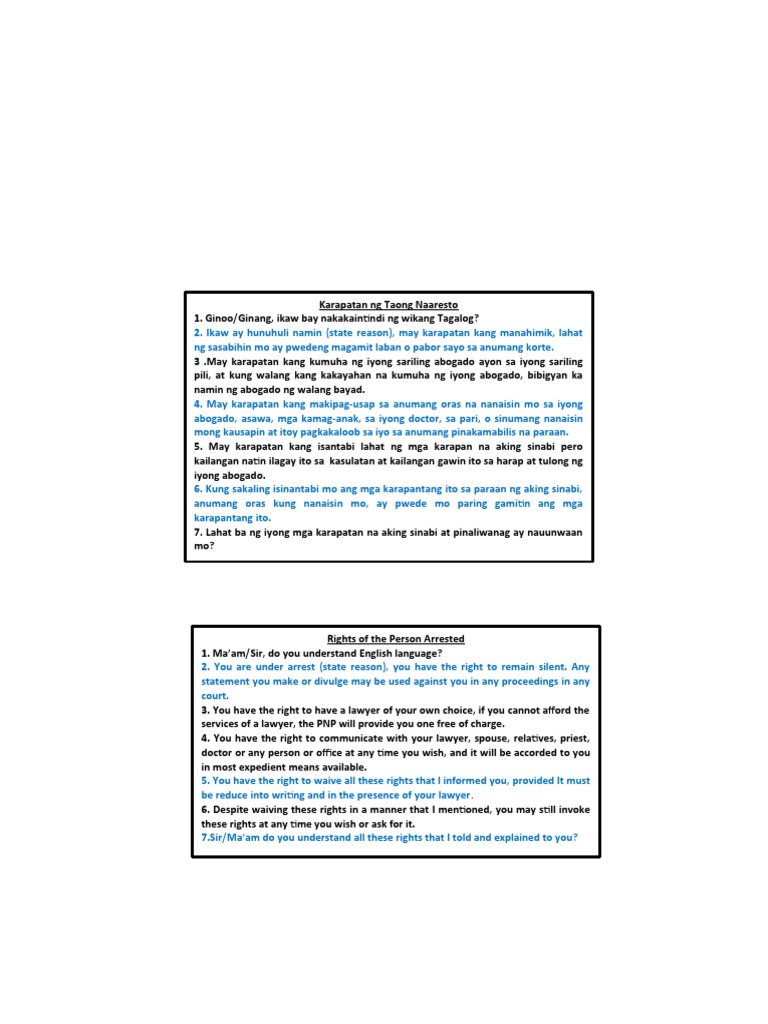 Rights of Arrested Persons | PDF