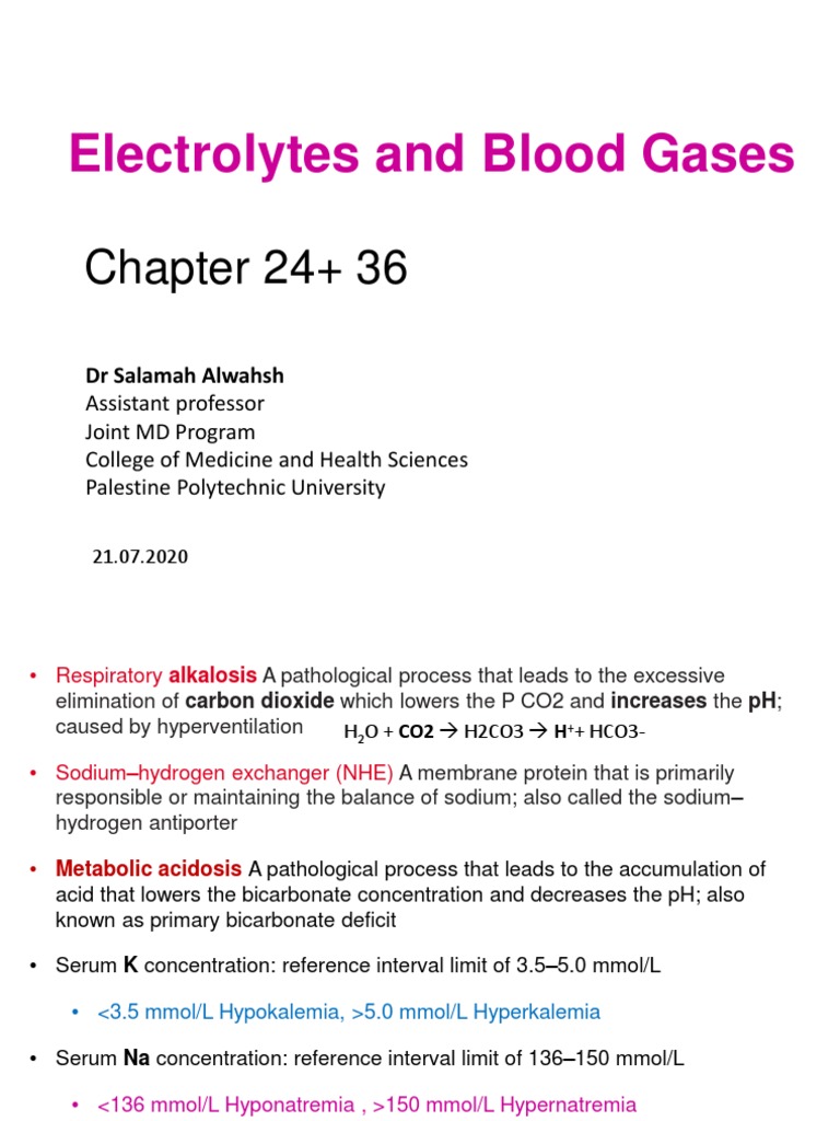 Understanding Electrolytes and Blood Gases | PDF | Hemoglobin | Electrolyte