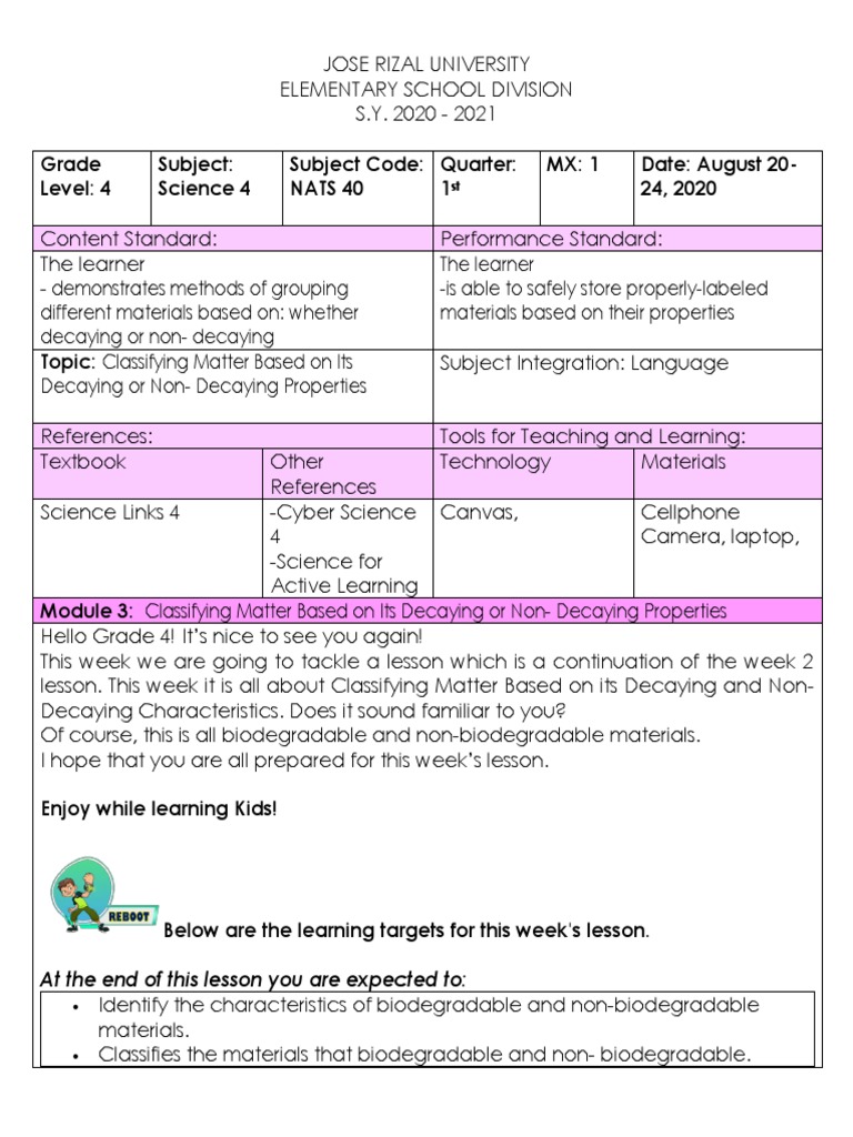 EB Science 4 Module Week 3 | PDF | Biodegradation | Waste