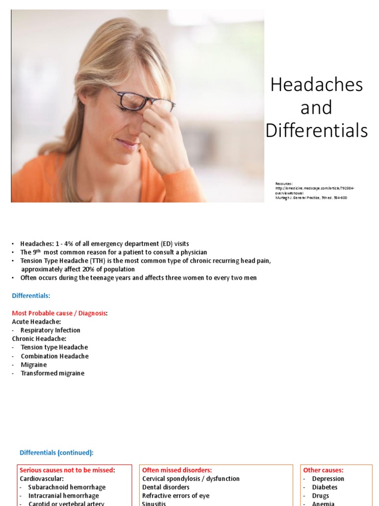 Headaches and Differentials: Resources: Overview#showal Murtagh J ...