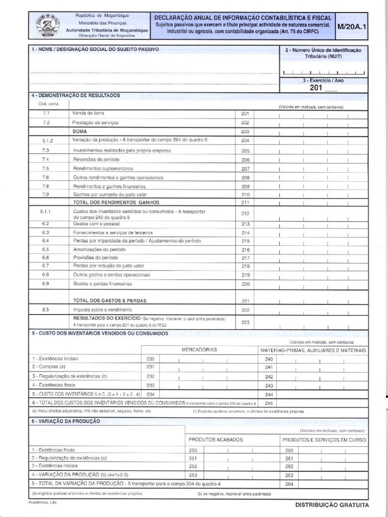 Modelo 20A.1 - Declaracao Anual de Informacao Contabilistica e Fiscal | PDF