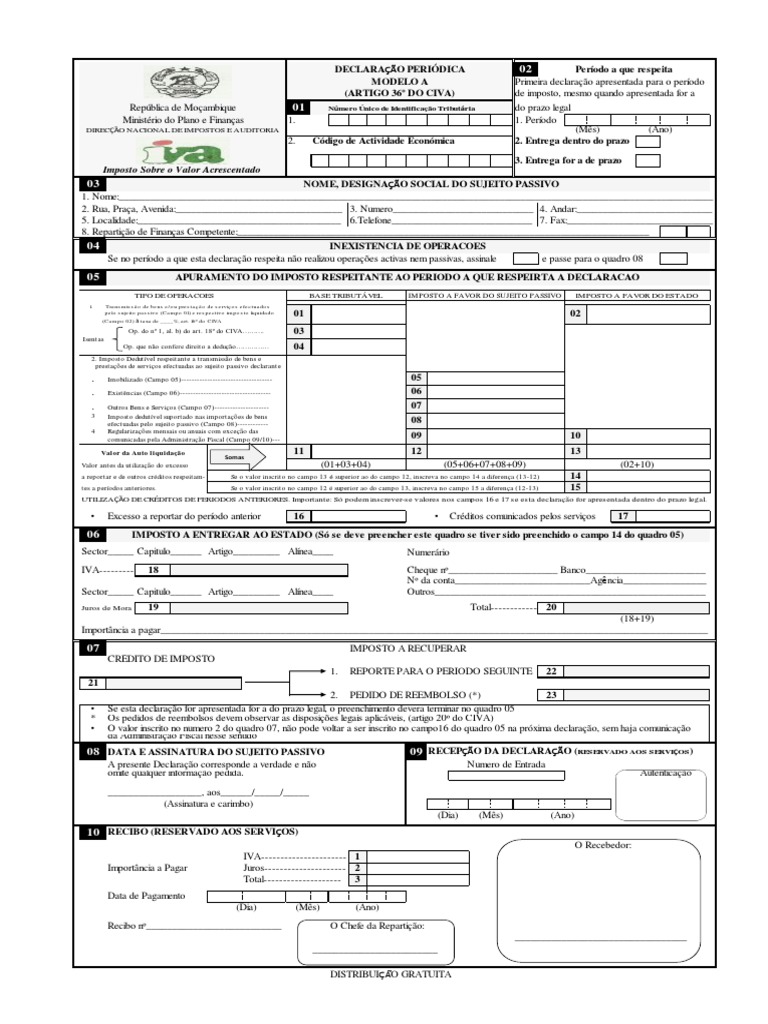 Modelo A | PDF | Imposto sobre Valor Agregado (IVA) | Impostos