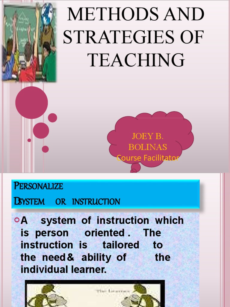 METHODS OF TEACHING Lesson 6 | PDF | Montessori Education | Learning