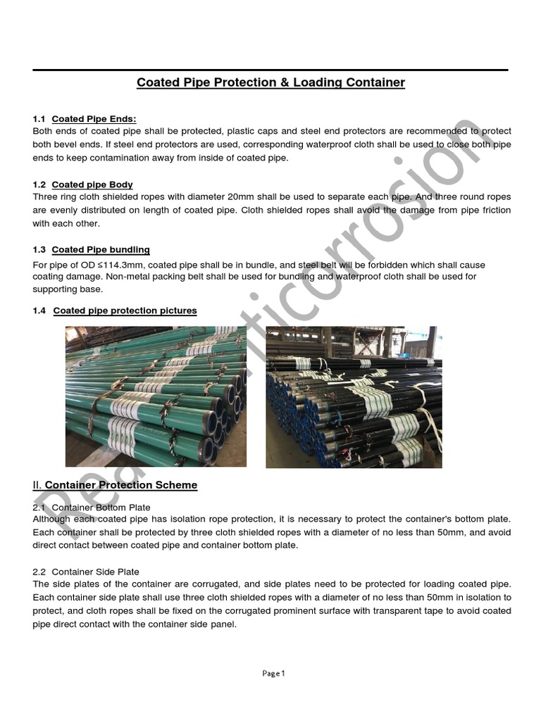 Guidelines for the Protection, Loading and Transport of Coated Pipes in ...