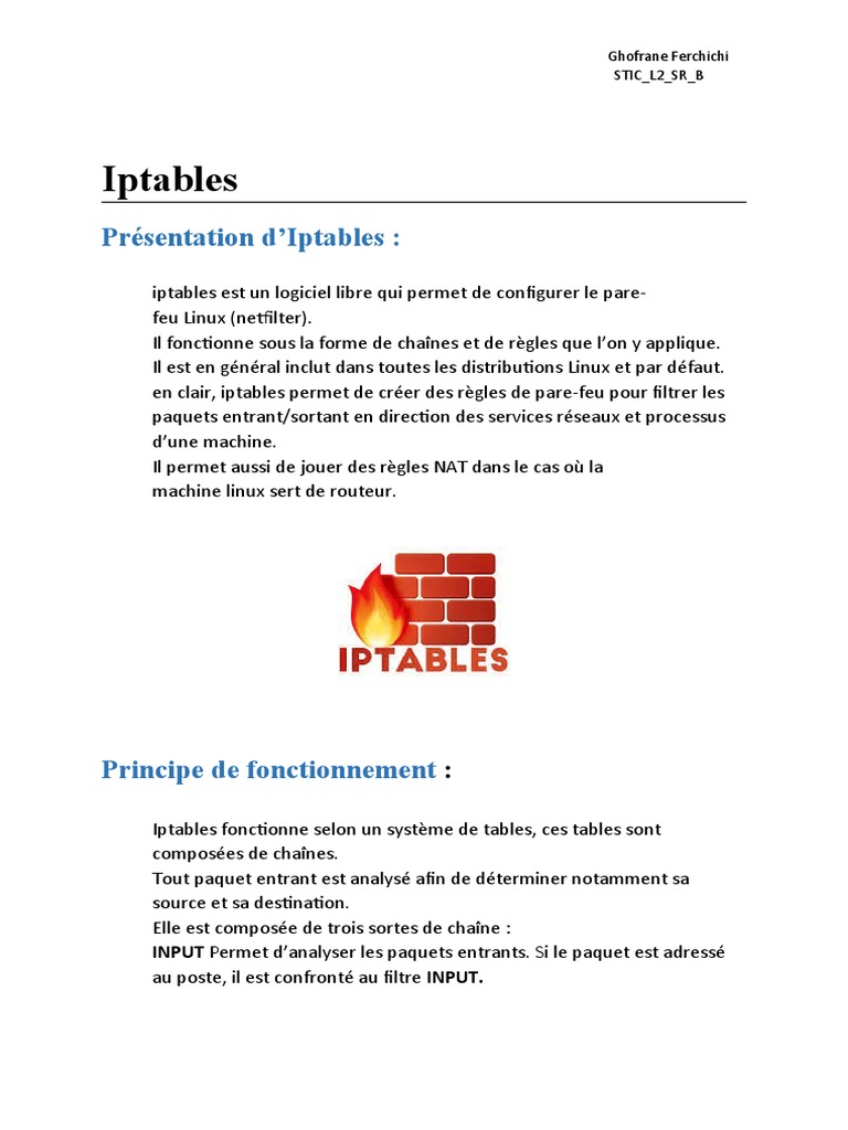 Introduction à Iptables sous Linux | PDF | Transmission des données ...