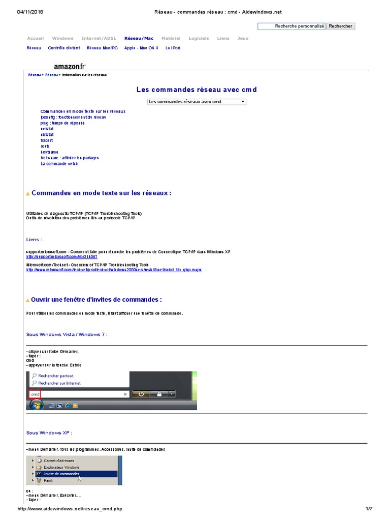 Réseau - Commandes Réseau - CMD | PDF | Système de noms de domaines | I Pv6