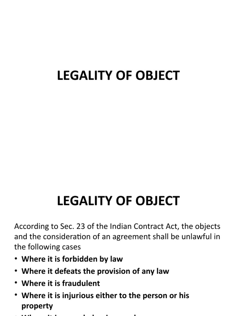C 20, 21,22 Legality Consideration and Object | PDF | Consideration ...
