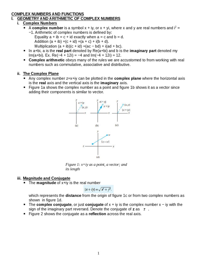 AdvMath 01 Complex PDF | PDF | Complex Number | Exponentiation