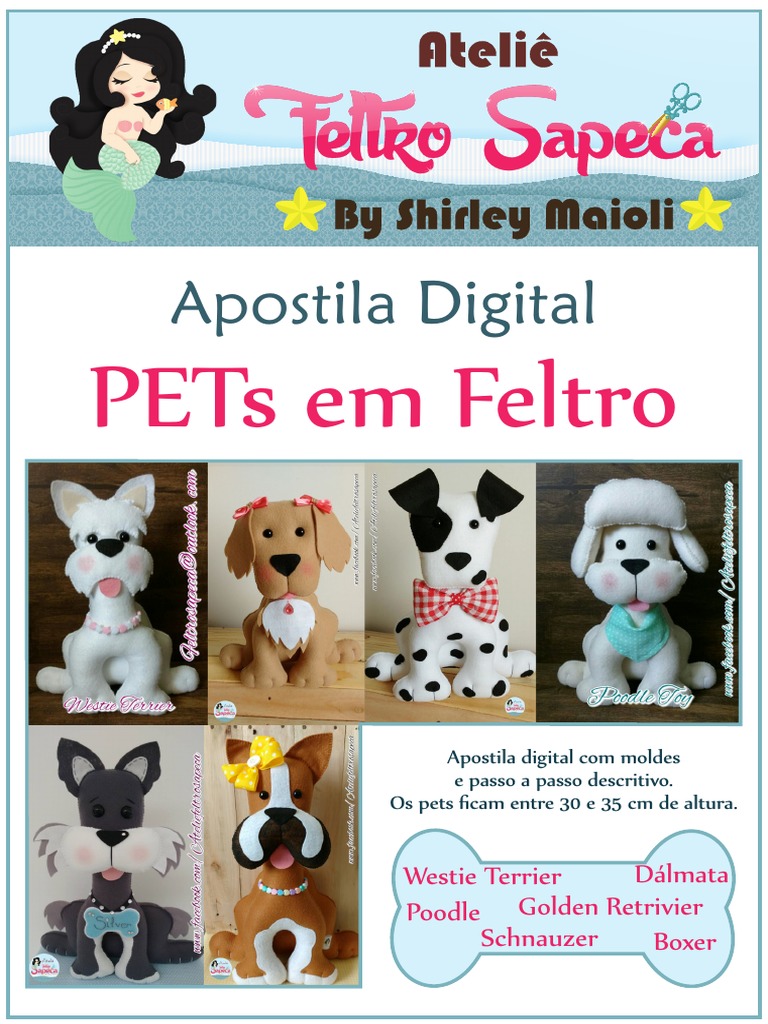 Pets em Feltro - Shirley Moiolli | PDF | Cães | Subespécie de Canis Lupus