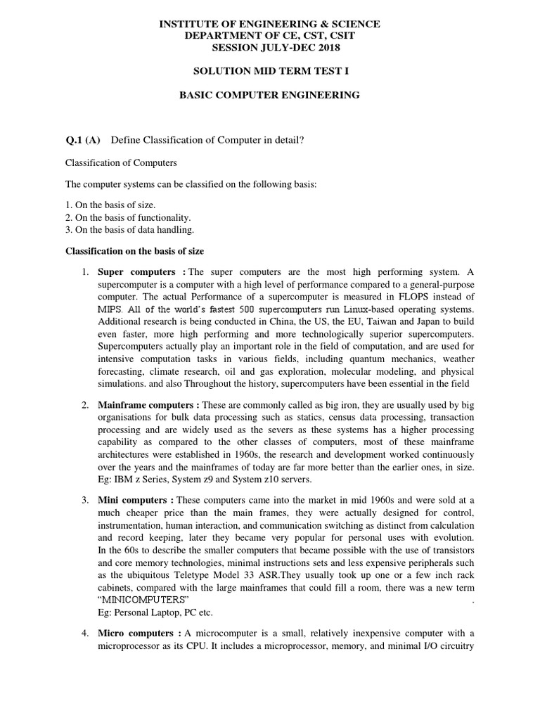 Mst 1 Solution Pdf Object Oriented Programming Computer Data Storage