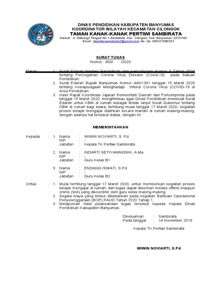 Surat Tugas BDR | PDF