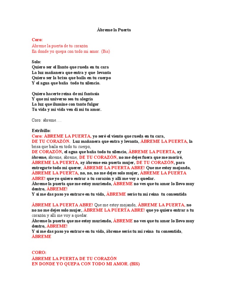 Ábreme La Puerta | PDF | Poesía