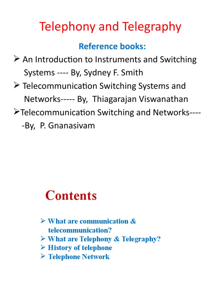 Telephony and Telegraphy: Reference Books | PDF | Telephone | Telegraphy